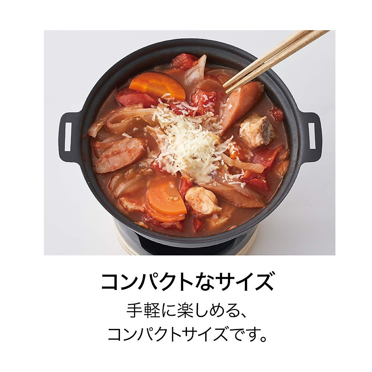 Doshisha LivE Iron Pot, Mini, 16.1 fl oz (470 ml), Solid Fuel, Black, Recipes Included