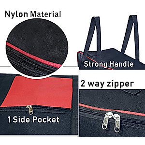 Storite 2 Pack Nylon Big Underbed Storage Bag Moisture Proof Cloth Organiser with Zippered Closure and Handle(BlackRed, 21.25 x 18.11 x 11 inch) Rectangular