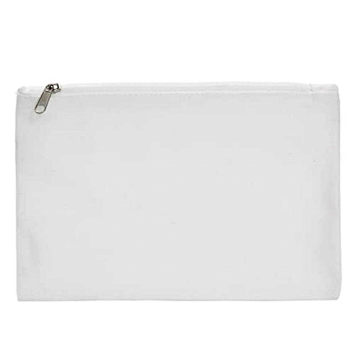 Juvale 12-Pack Bulk Blank Canvas Zipper Pouch Set with Zipper for Cosmetic & DIY Crafts, Pens, Pencils, Markers, Scissors, Makeup Brushes, Lip Gloss, Hair Clips (8x6 in)