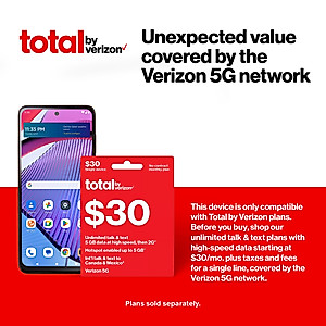 Total by Verizon Motorola moto g Power 5G (2023) Locked 128GB 5000mAh Battery 50MP Main Camera 6.5-in. FHD+ 120Hz Display Black