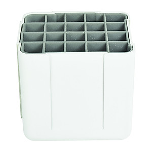 Deflecto Interlocking Marker Organizer, Desk and Craft Organizer, Stores up to 20 Markers, White, 4 1/4"W x 4"H x 4 3/8"D (29123CR)