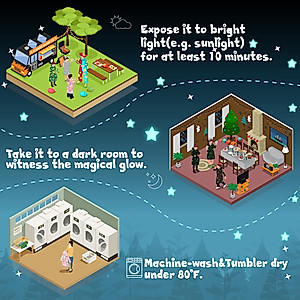 FORESTAR Glow in the Dark Wearable Blanket, Cool Christmas Birthday Gifts for Kids Girls Boys 4-10 YR, Thickened Warm Oversized Sherpa Hoodie with Pockets