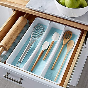 Copco Basics 3 Compartment Drawer Organizer, Aqua Sky