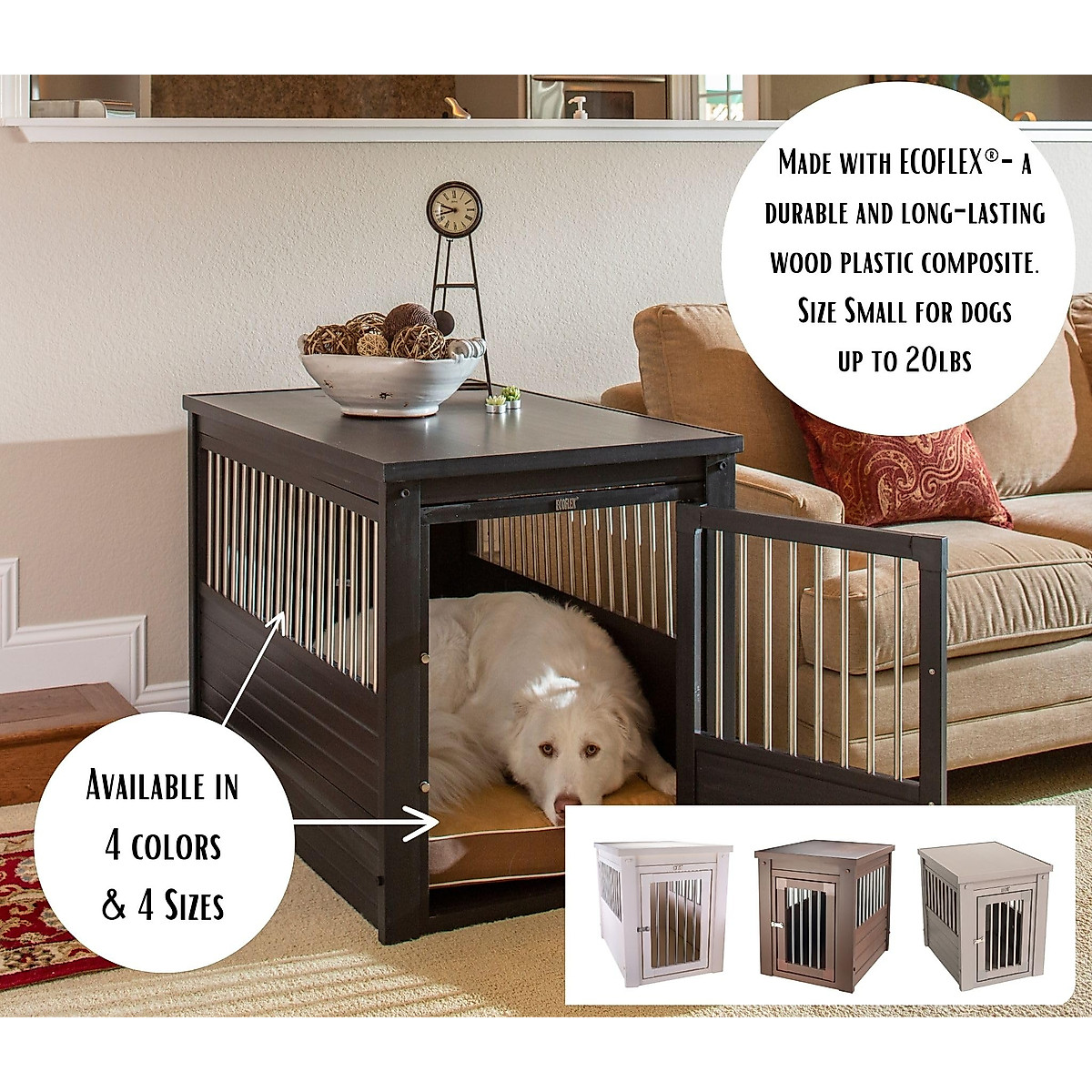 New Age Pet ecoFLEX Pet Crate/End Table, X-Large, Espresso