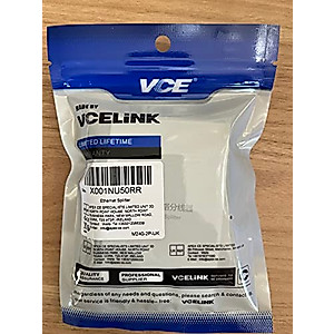 VCELINK Ethernet Splitter 1 to 2, 2-Pack RJ45 Splitter for Cat5/ Cat5e/ Cat6 LAN Cable, Internet Splitter Female to Female in Black (Please USE Them in Pairs)