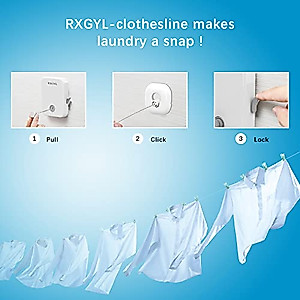 Retractable Clothesline Indoor Outdoor Clothes Line 14ft, Wall Mounted Heavy Duty Retractable Clothesline Laundry Line Retractable Can Hanging Clothes 55lb, Clothes Drying line Best Gift for Family