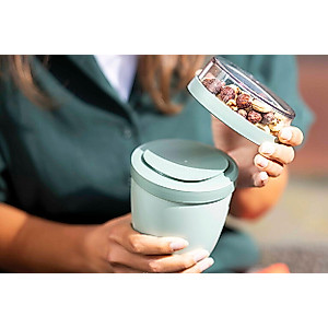 Mepal overnight oats jar - Practical Yoghurt Cup & Muesli Cup - Separate Compartments for Yoghurt & Muesli - Suitable for Freezer, Microwave & Dishwasher - 500 ml + 200 ml - Nordic Black