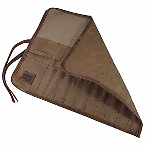 Hide & Drink, Waxed Canvas Artist Paint Brush Roll Up Bag Organizer Pouch Handmade (Fatigue)