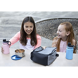 MIRA 12 oz Stainless Steel Kids Water Bottle - Metal Thermos Flask Keeps Cold for 24 Hours, Hot for 12 Hours - Double Wall Vacuum Insulated - Leak Proof BPA-Free Lid - Rose Pink