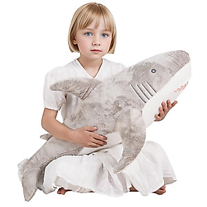 FFxiong 32 Inch Giant Shark Stuffed Animal Pillow, Big Whale Shark Cute Doll Body Soft Plush Stuffed Animals Toys, Gifts for Boys Girls Kids Valentines Christmas Birthday Party