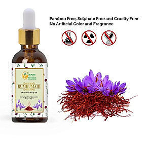 Herbs Botanica Kumkumadi Oil Pure Ayurveda Face Oil with Saffron, Serum Face Moisturizer 26 Herbs 30 Ml