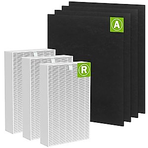 3 Pack HPA300 HEPA Filter Replacement for Honeywell HPA300 Series Air Purifiers HPA300, HPA300VP, HPA304, HPA3300, Replace HRF-R3(3 Ture HEPA R Replacement Filter + 4 Activated Carbon Pre-Filter)