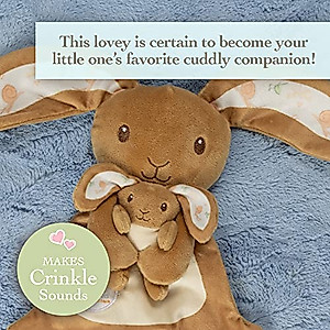 KIDS PREFERRED Guess How Much I Love You Cute Bunny Plush Lovey Crinkle Security Blanket for Infants, Babies, Toddlers and Kids