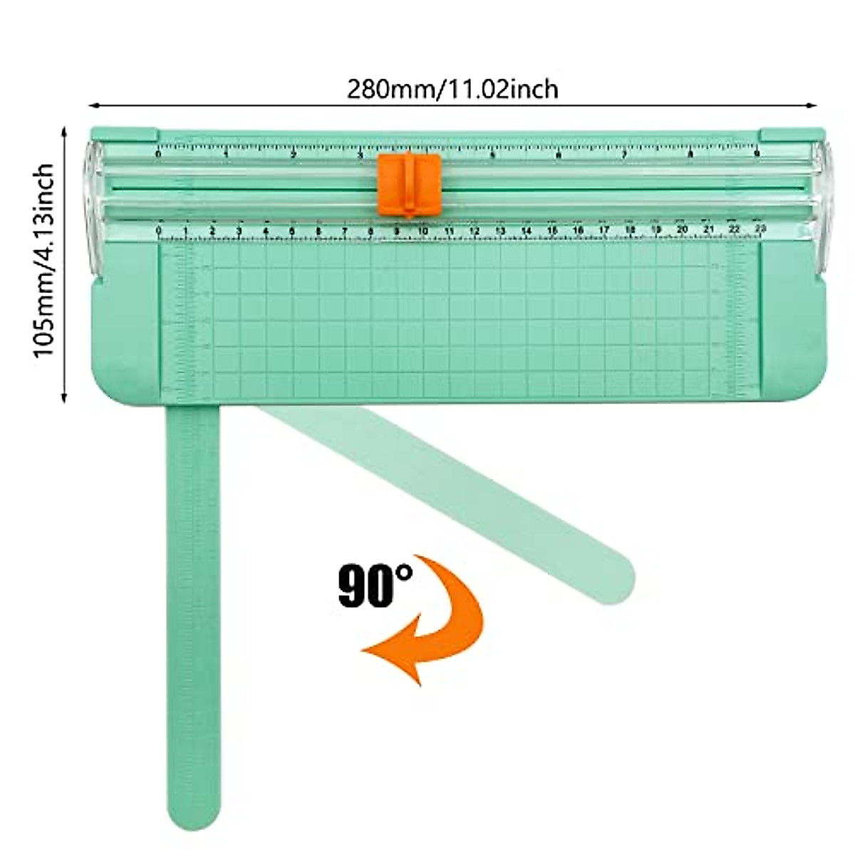 QYQRQF Paper Cutter, A4 Paper Trimmer with Security Safeguard & Side Ruler Portable Straight Edge Cutter for Scrapbooking Craft Paper, Photos, Label, Cardstock (Green)