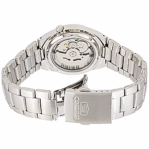 Seiko Men's 5' Japanese Automatic Stainless Steel Casual Watch, Color: Black dial (Model: SNK617)