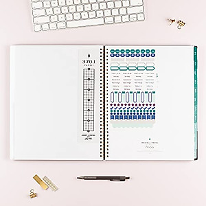 Blue Sky inkWELL Press for 2023-2024 Academic Year Weekly and Monthly Planner, 8.5' x 11', Flexible Cover, Wirebound, Ombre Diamond Charcoal (136451)