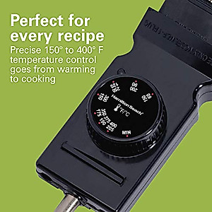 Hamilton Beach 3 Quart / 2.8 Liter 3QT Copper Electric Fondue Pot Set with Temperature Control, 6-Color Coded Forks, for Cheese, Chocolate, Hot Oil, Broth (86201)