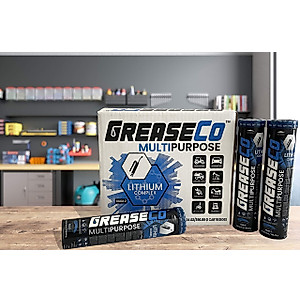 Wheel Bearing Grease Tube Lithium Complex | High Temp | Axle | Automotive | Tractor | Grease Cartridge for Grease Gun | Ball Joint | Marine | Blue | Case of Grease 10 Tubes | NLGI 2 | Multipurpose