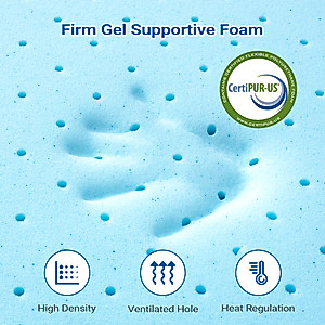 Maxzzz 3 Inch Mattress Topper Full - Cool Gel Memory Foam Mattress Topper Extra Firm Bed Topper, Double Bed Mattress Topper for Back Pain Relief, CertiPUR-US Certified