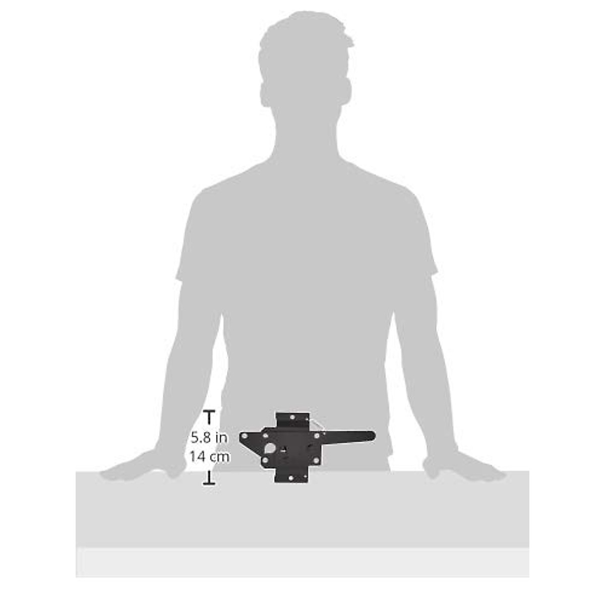 Amazon Basics Gate Latch - Flush-Mounted, Black, one-pack, 13.39 Inch