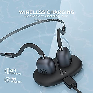 Monster Open Ear Headphones Wireless Sport Bluetooth 5.3 with Mic, Air Conduction Earphones Around Head with Enhanced Bass, Over-Ear Headset Sweatproof for Running