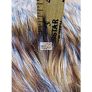 Ecoshag™ Faux Fake Fur Animal Short/Long Pile Coat Costume Fabric (Wolf Series 2) Sold by The Yard DIY Scarfs Rugs Accessories Fashion (Timber Wolf)