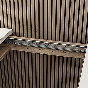 ECACAD Large Extendable Dining Table for 6-8 People, Modern Wood Kitchen Table Rectangular Table for Dining Room, Living Room, White & Brown (37.4”W x 29.5”H x 60.2”L - 77.2”L)