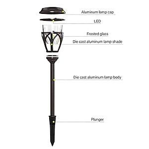 Malibu Kristi Collection LED 0.8 Watts Low Voltage Pathway Light Outdoor Garden Lights Landscape Lights for Lawn, Patio, Yard, Walkway, Driveway 8422-3103-01