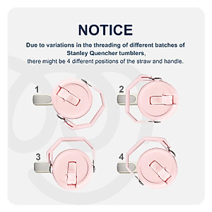 Marchoose 2 Pcs Tumbler Flip Straw Lid Replacement fit for 40 oz Stanley Quencher, Leak-Proof, Easy Handling, Perfect Fit, Winter White