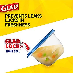 GladWare Soup & Salad Food Storage Containers for Everyday Use | Medium Rectangle Containers for Food Storage | Containers Hold up to 24 Oz(Pack of 5)
