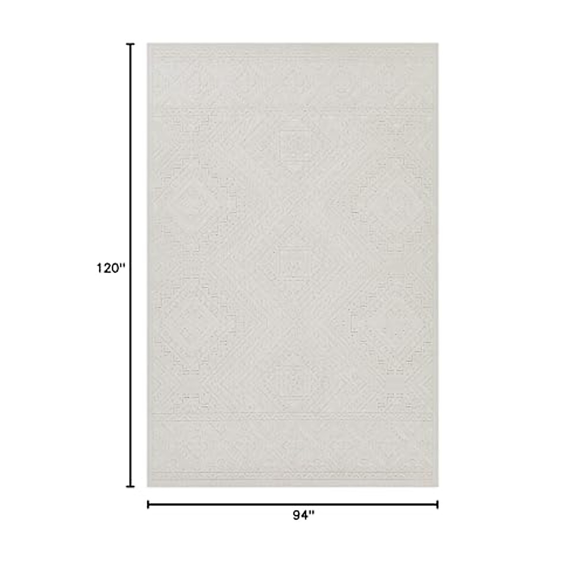 Livabliss Ivor Outdoor Textured Area Rug, 7'10" x 10', Cream