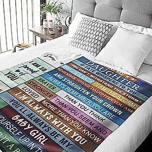 UHANKRU Daughter Gifts for Daughter from Dad, Daughter Blanket from Dad, Graduation Birthday Gifts for Daughter, Father Daughter Gifts, to My Daughter Blanket Throw 60"x50"