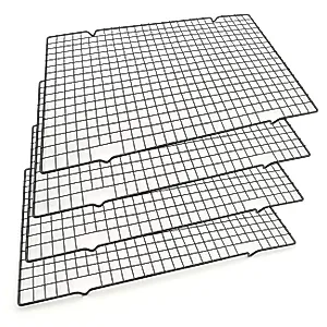 foxwelkin Baking Rack Cooling Rack,Size 16"x 10" - Cool Cookies Cakes Breads - Heavy Duty Commercial Quality Wire Rack (4 pack)