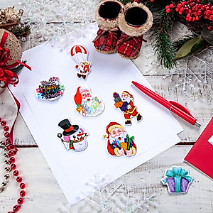 60 Sheets Christmas Stickers Christmas Craft Stickers Puffy Xmas Holiday 3D Stickers with Santa Claus,Christmas Tree,Snowman, Reindeer,Wreath for Christmas Party Favors Envelopes Cards Notebooks