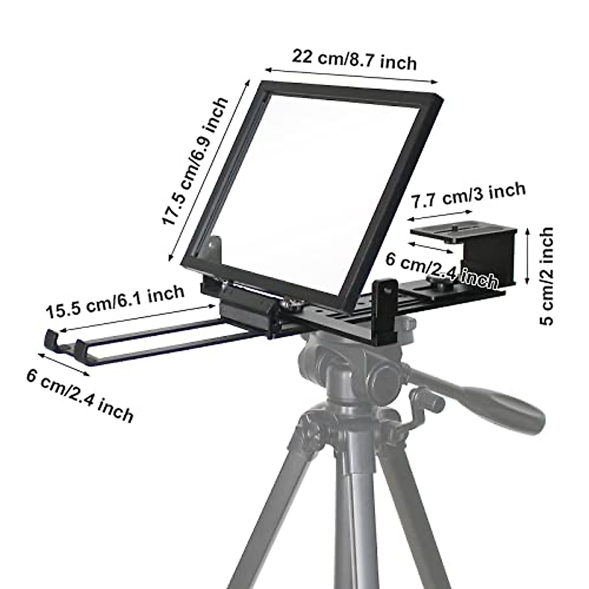 Teleprompter Compatible with iPad Air 10.9 inch, Pafieo S12 Mini DSLR Camera Teleprompter with Remote Control Compatible with Canon Nikon Sony Vlog Camera