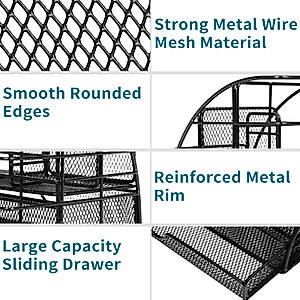vedett Office Desk Organizer with 6 Compartments + Pen Holder / 72 Accessories, Desk Accessories Organizers for Office, Home, School (Black)