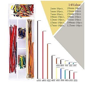 DaFuRui Breadboard Jumper Wire Kit with 400-Point Breadboard、65pcs Multiple Sizes M/M Bread Board Jumper Wire、140 Pieces 2-125 mm U-Shape Preformed Jumper Wire Kit