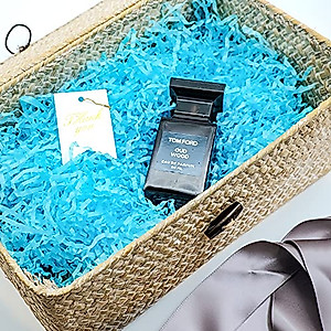 AIRGAME Crinkle Cut Paper Shred Filler (1/2 LB) for Gift Wrapping & Basket Filling - Light Blue.