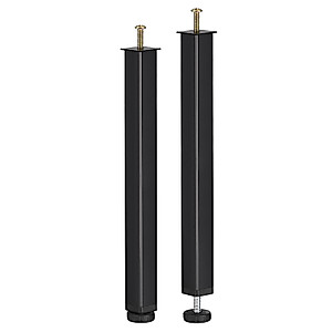 uxcell 2pcs Adjustable Height Bed Frame Support Legs Replacement Bed Rail Support Center Frame Slat Feet Risers(350mm-370mm/13.8"-14.6"), Black