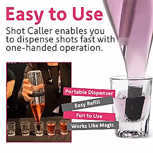 Shot Caller Jellinator Jello Shot Maker, Beverage Bottle & Shot Pourer 20 FL OZ Jello Shot Dispenser Bartending Accessories Store & Pour Shot Holder for Bar Top