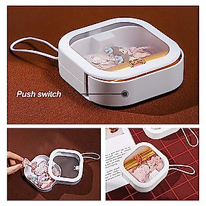 4Pcs Hair Tie Organizer,Portable Hair Tie Holder Organizer Containers Stackable Hair Ties Qtip Holder Travel Cotton Swab Dispenser Hair Accessories Organizer Box (Pink And White)