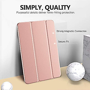 Moko Case for iPad 10.2 iPad 9th Generation 2021/ iPad 8th Generation 2020/ iPad 7th Generation 2019, Slim Stand Hard Back Shell Smart Cover Case for iPad 10.2 inch, Auto Wake/Sleep, Rose Gold