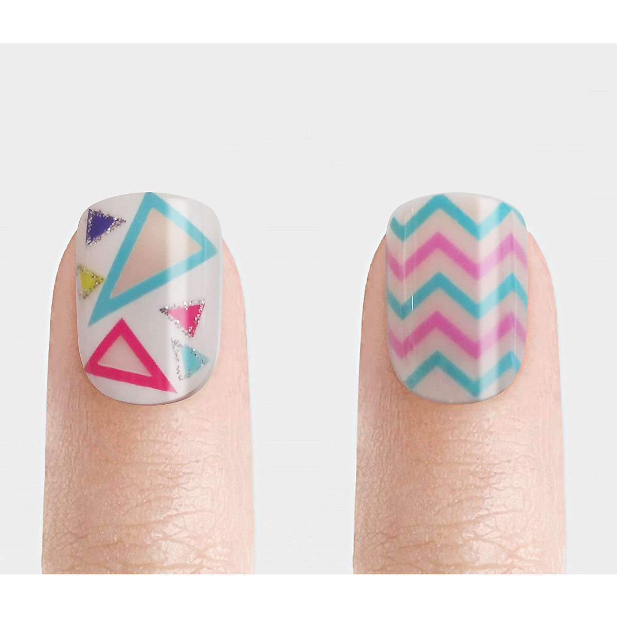 Vivace 4Pack 48Tips Color Changing Under Sun Fake Nails, Artificial Preglued Junior Sticker Nails 11461 etc (Sun 1)