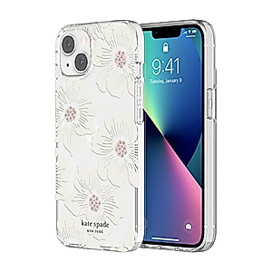 kate spade new york Protective Hardshell Case for iPhone 13 Mini - Hollyhock Floral Clear