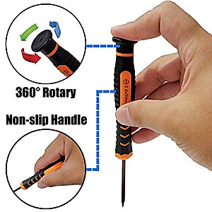 Tockrop 11 PCS Screwdrivers Set - with Torx Bit T6 T5 T4 T3 T2, Phillips Bit 2.0 1.5 1.2, Flathead Bit 2.0 1.5, Tri-Point Bit 2.0 - Magnetic Screwdrivers Precision Repair Tool Kit