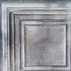 From Plain To Beautiful In Hours DCT05 Washington Square PVC 2' x 2' Lay-in or Glue-up Ceiling Tile (Covers / 40 sq.ft), Reclaimed Tin, 10 Piece