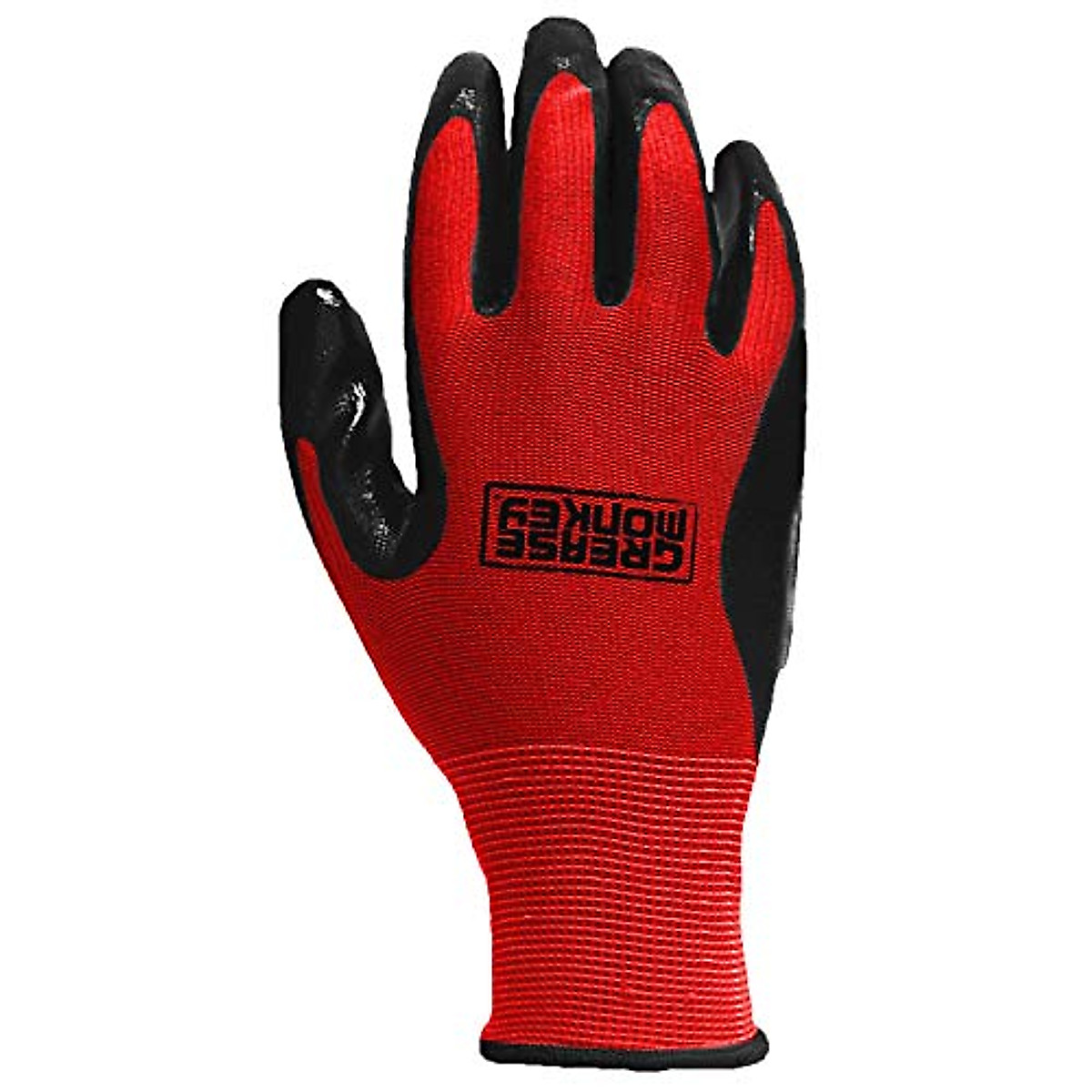 Grease Monkey General Purpose Nitrile Coated Work Gloves, Size Large, 12 Pack,Red