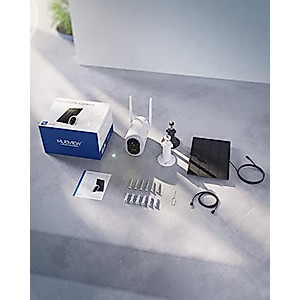 MUBVIEW Solar Security Cameras Wireless Outdoor Floodlight, 2K Outdoor Camera Wireless, Home Security Camera Outdoor, 800 Lumens Light/Siren/14000 Battery/2.4G WiFi/2-Way Talk/IP67/SD/Cloud