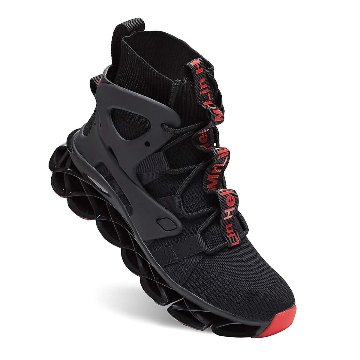 Hello MrLin Men's Running Shoes Non Slip Athletic Tennis Walking Blade Type Sneakers Hip Hop Black