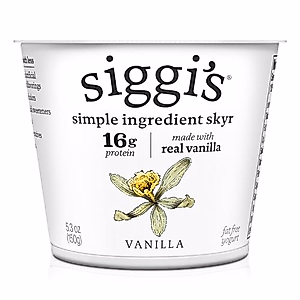 siggi’s® Icelandic Strained Nonfat Yogurt, Vanilla, 5.3 oz. Single Serve Cup – Thick, Protein-Rich Yogurt